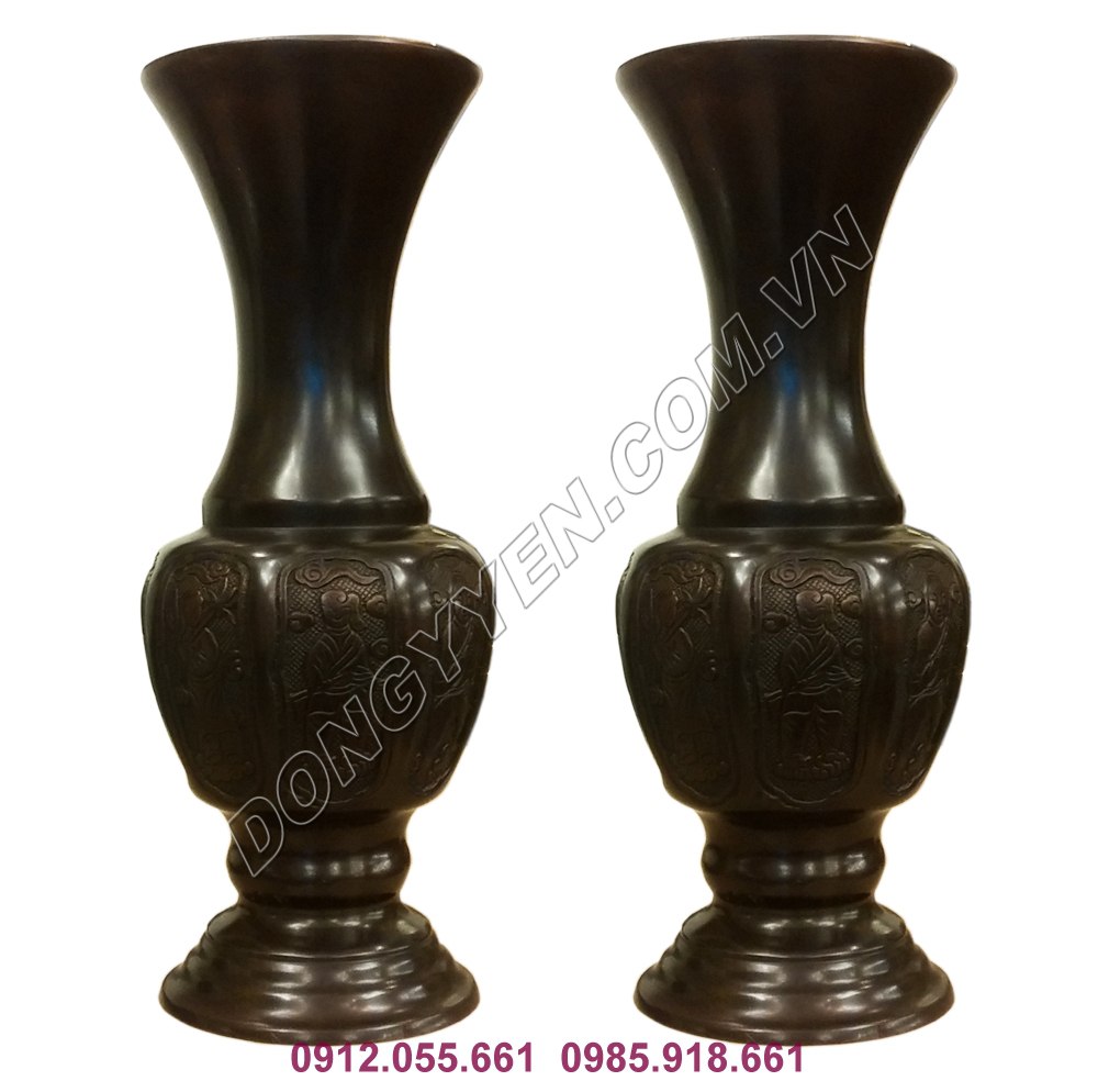Bộ Đồ Thờ Bằng Đồng Hun Đen Giả Cổ 50cm