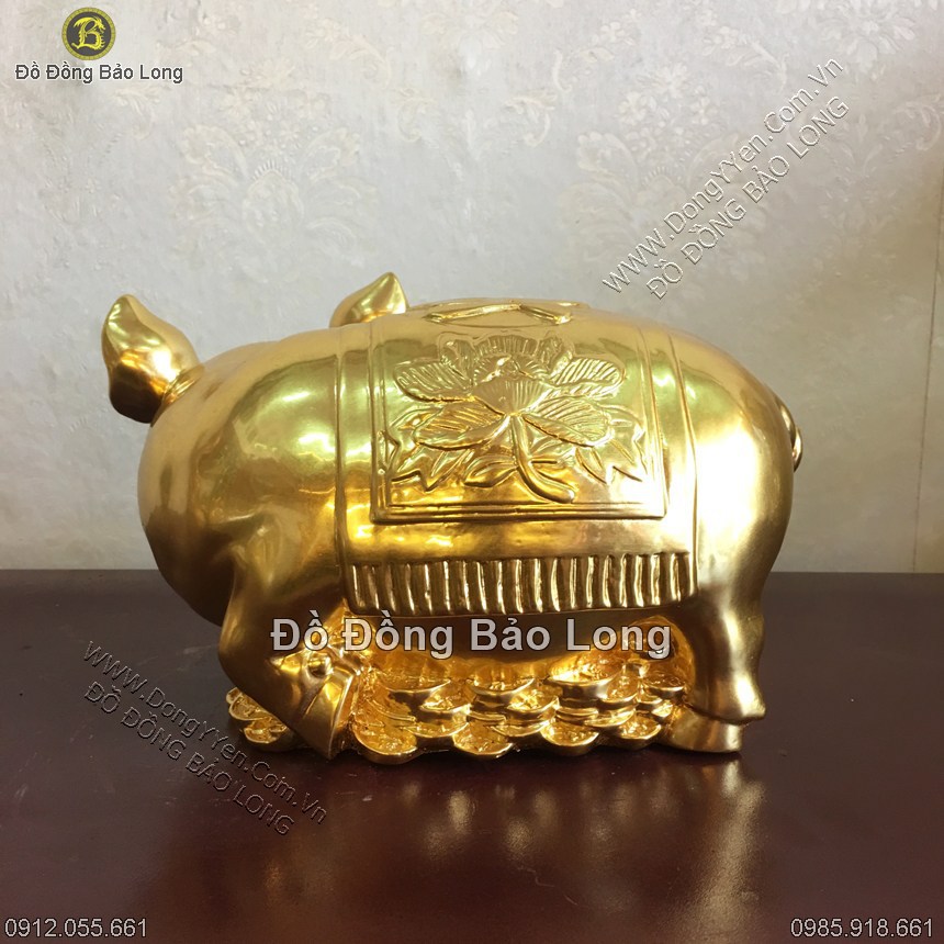 Heo - Lợn Bằng Đồng Dát Vàng 9999