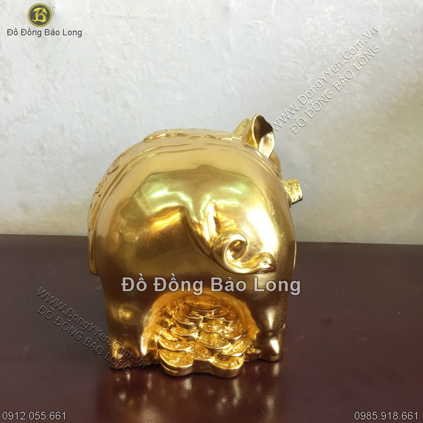 Heo - Lợn Bằng Đồng Dát Vàng 9999